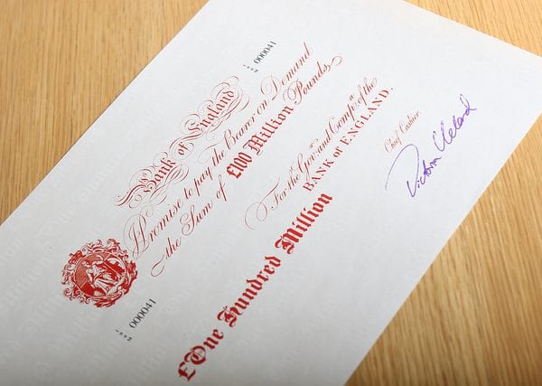 What does a hundred million pound note look like? | UK Fundraising